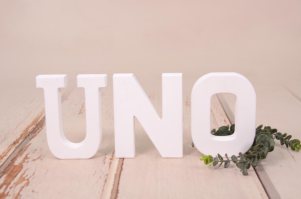 Small white UNO letters